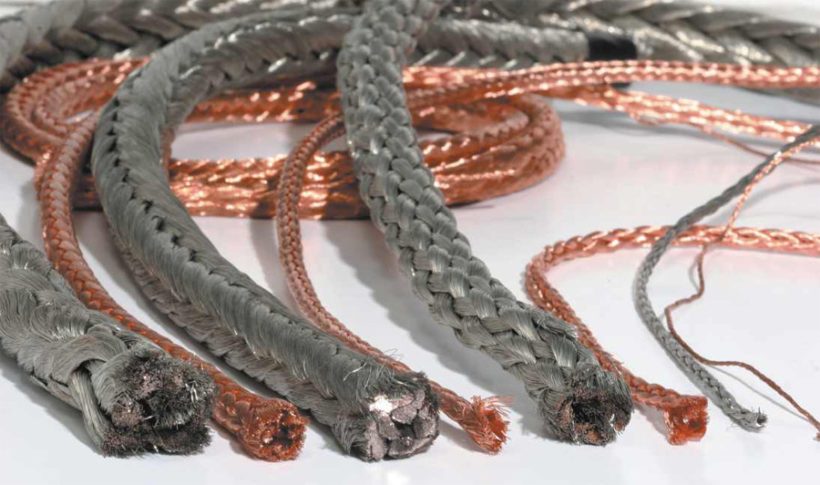 Round braided copper cables - Copper connectors